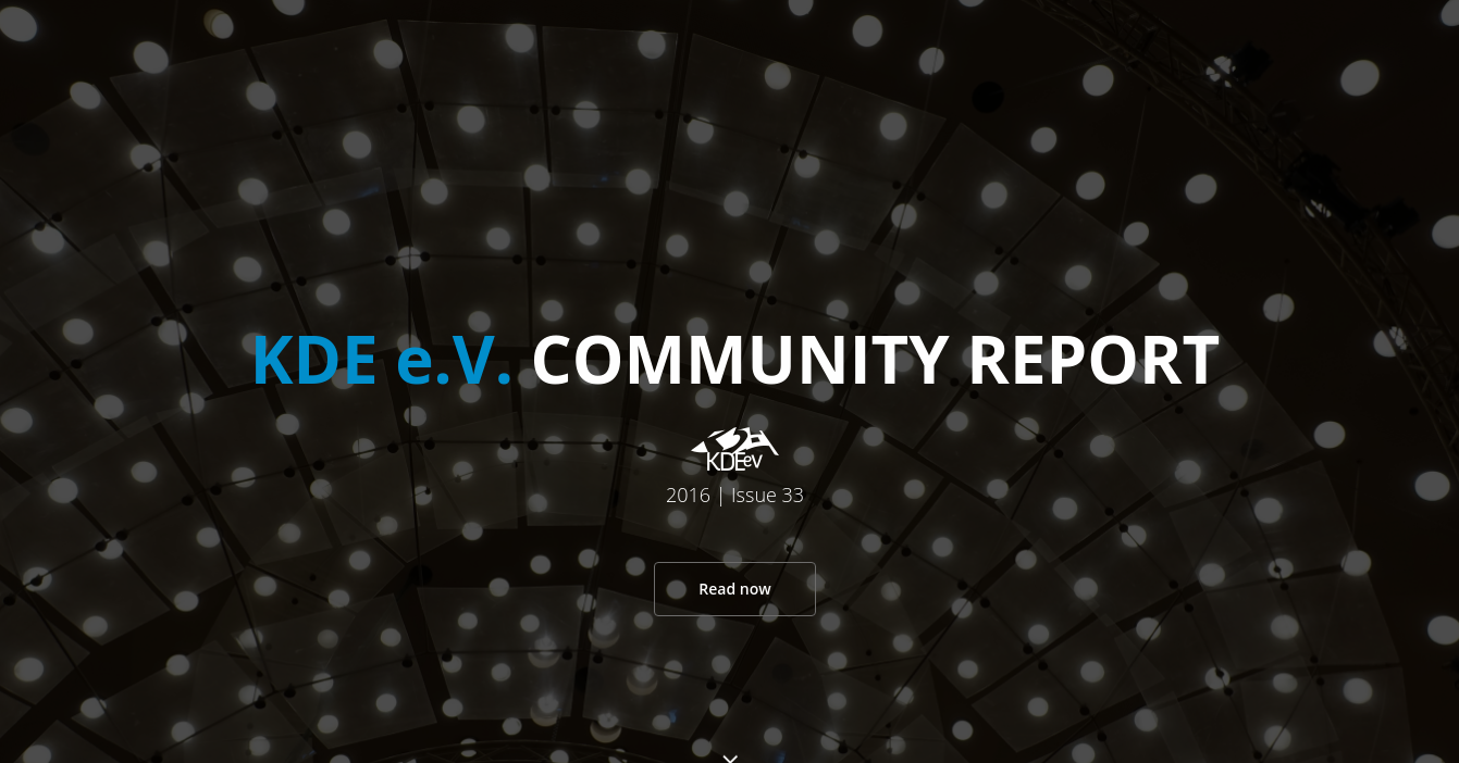 KDE e.V. Community Report | 2016 | Issue 33